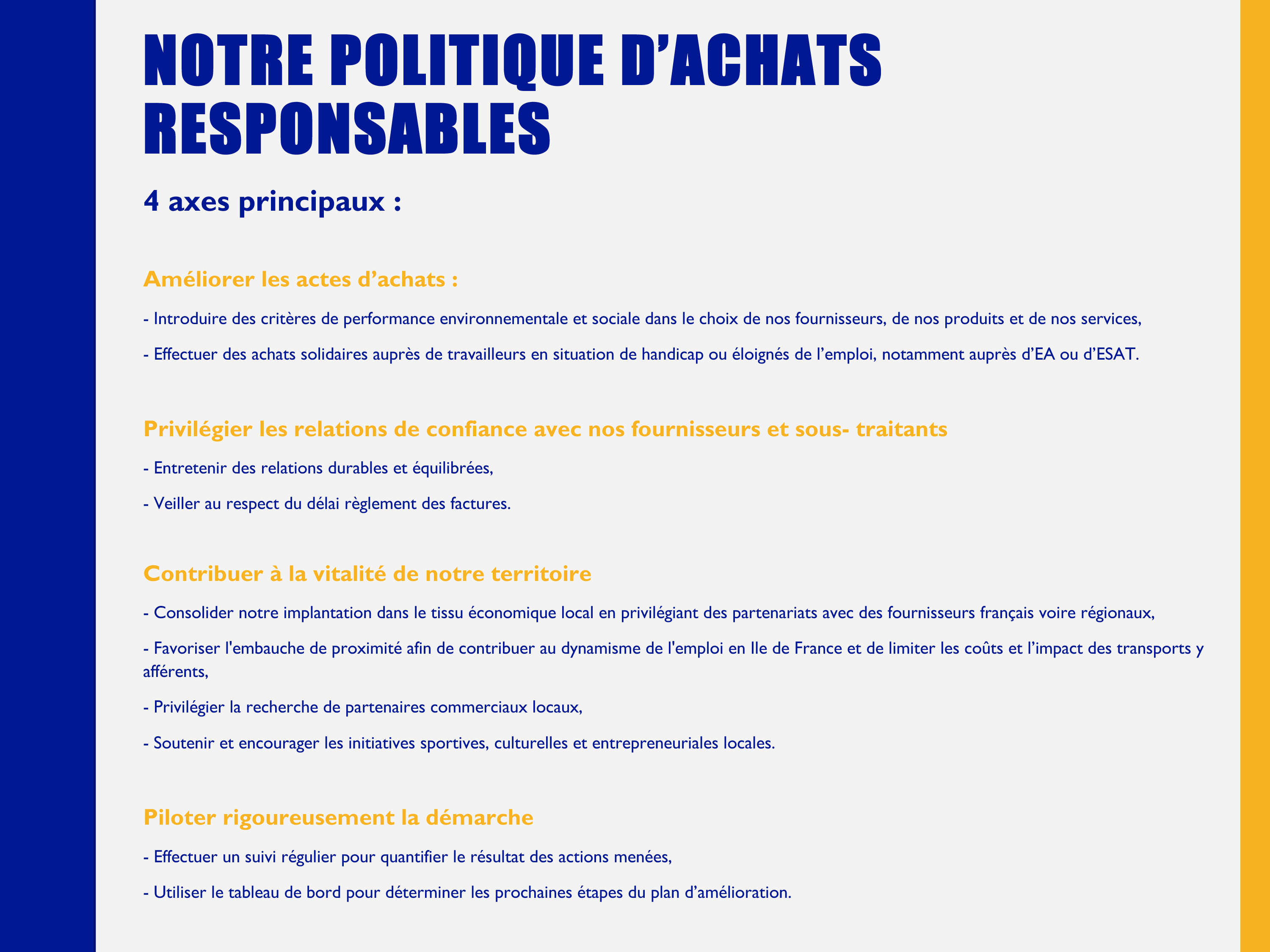 Charte des achats responsables - Saturne Services